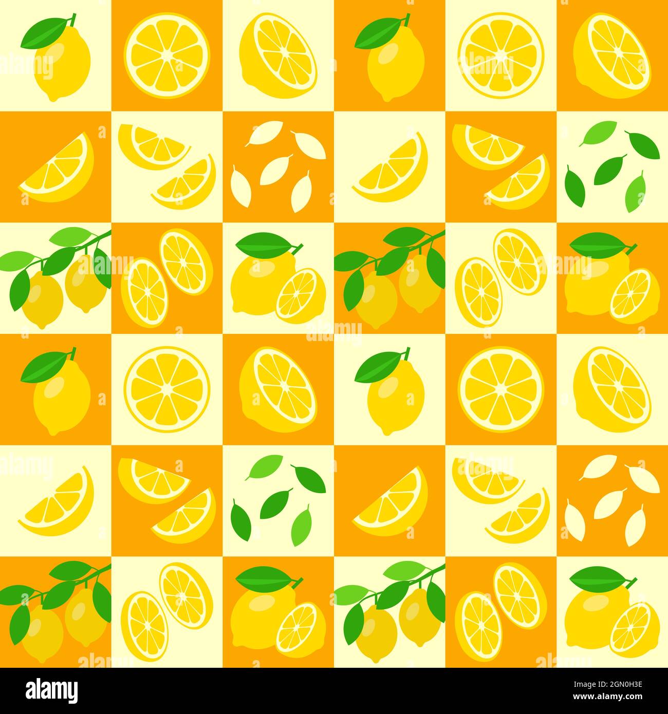 Lemon abstract seamless geometric vector pattern for packaging design ...