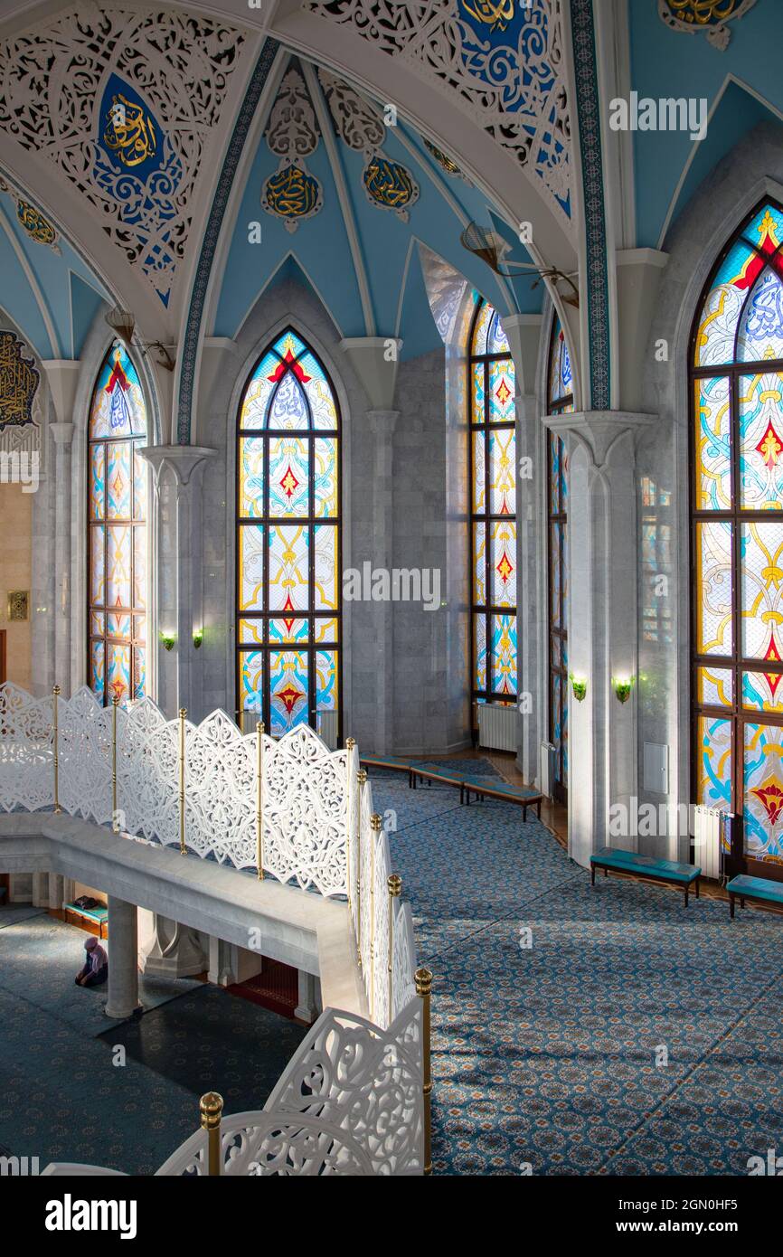Interior view of the Kul Sharif Mosque in the Kazan Kremlin, Kazan ...