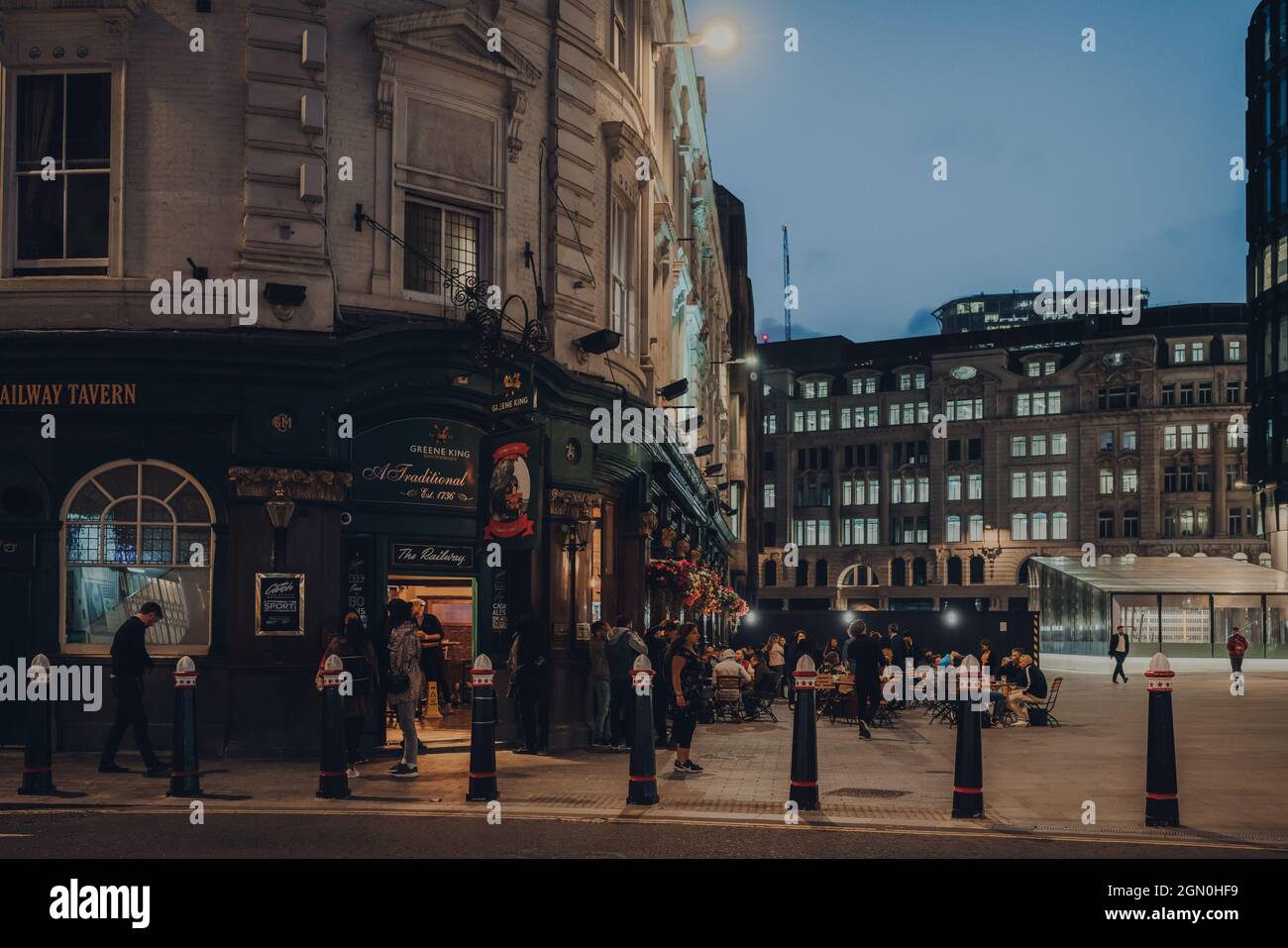 London, UK - September 03, 2021: View of The Railway Tavern pub, a ...