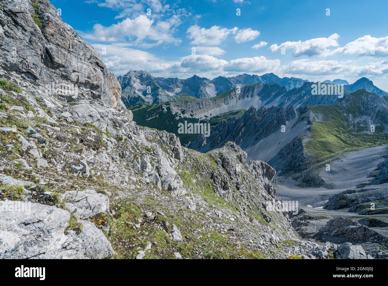 The mountain station at Hafelekar above the city of Innsbruck, Tyrol ...