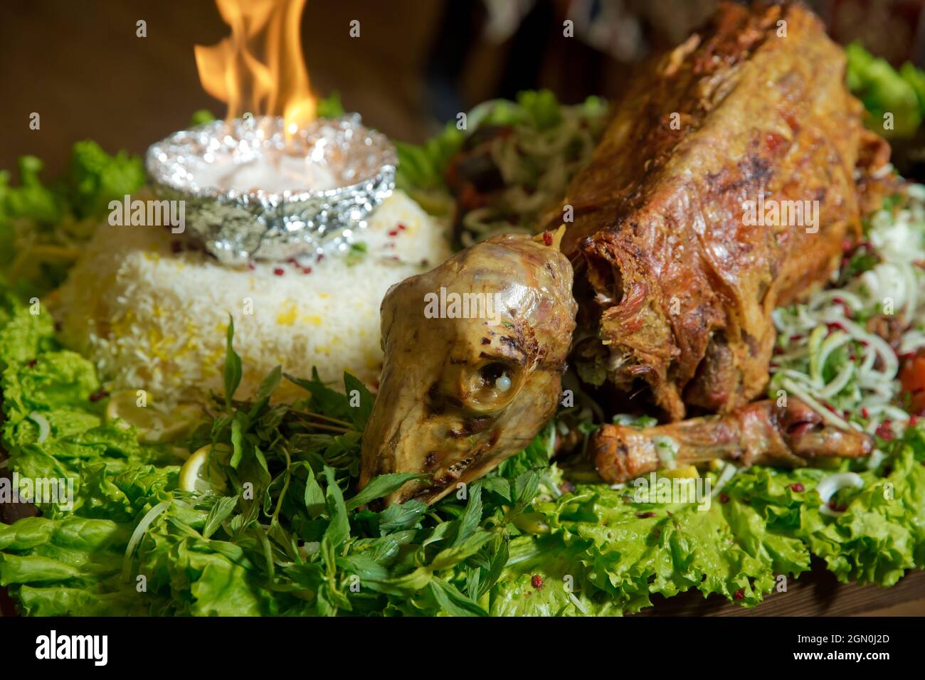 Roasted meat over an open fire, cooked in a special way.Barbecue is ...