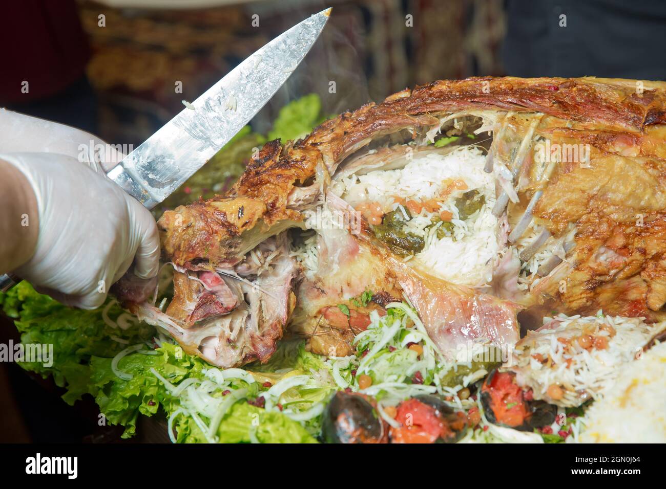 Roasted meat over an open fire, cooked in a special way.Barbecue is ...