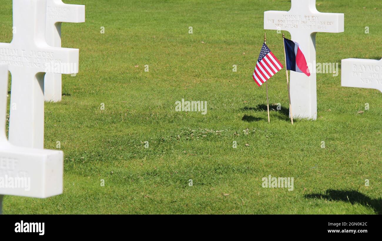 american military cemetery in colleville-sur-mer in normandy (france ...