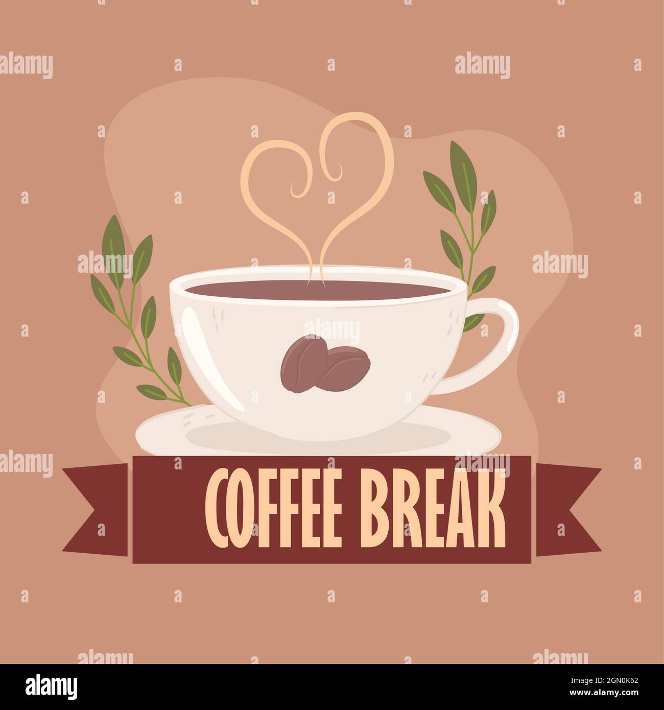coffee break label and cup Stock Vector Image & Art - Alamy