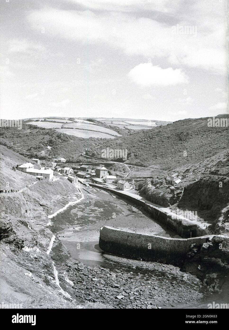 1950, historical view of the natural sea inlet that leds to the village ...