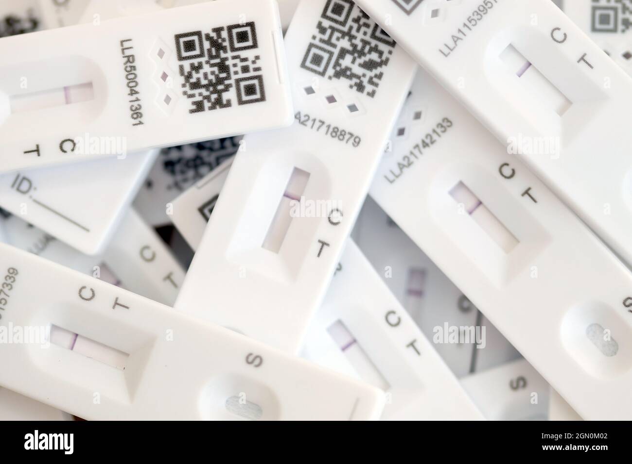 Lateral flow test strip showing a negative Covid 19 test result Stock ...