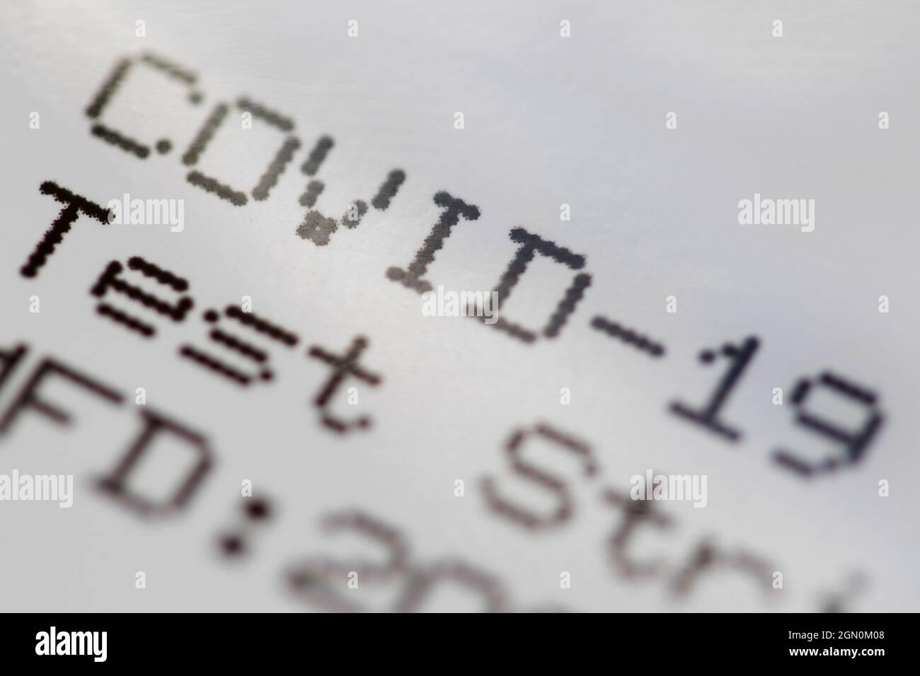 Plastic packaging from a Covid-19 lateral flow test strip showing the ...