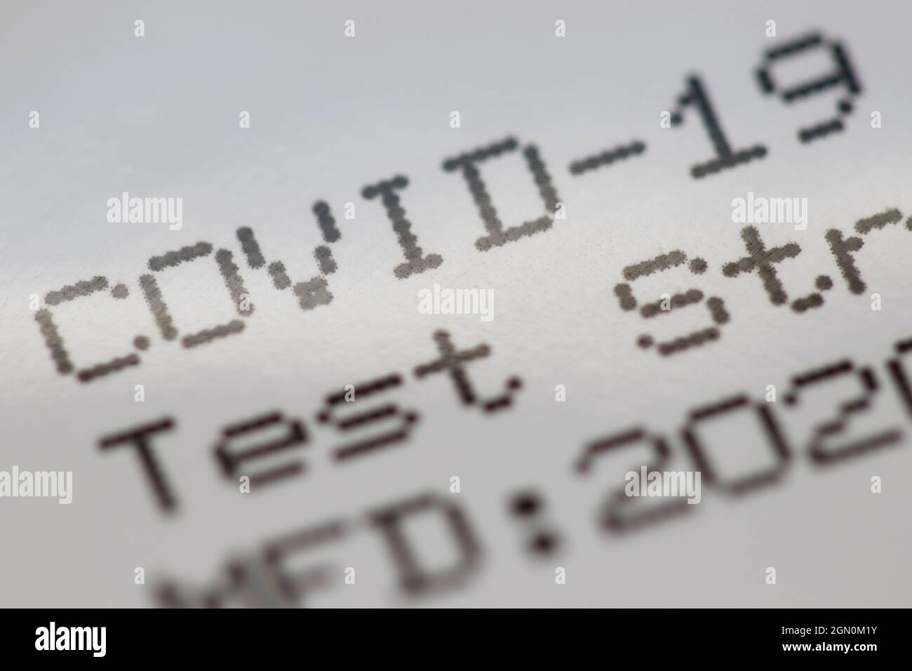 Plastic packaging from a Covid-19 lateral flow test strip showing the ...