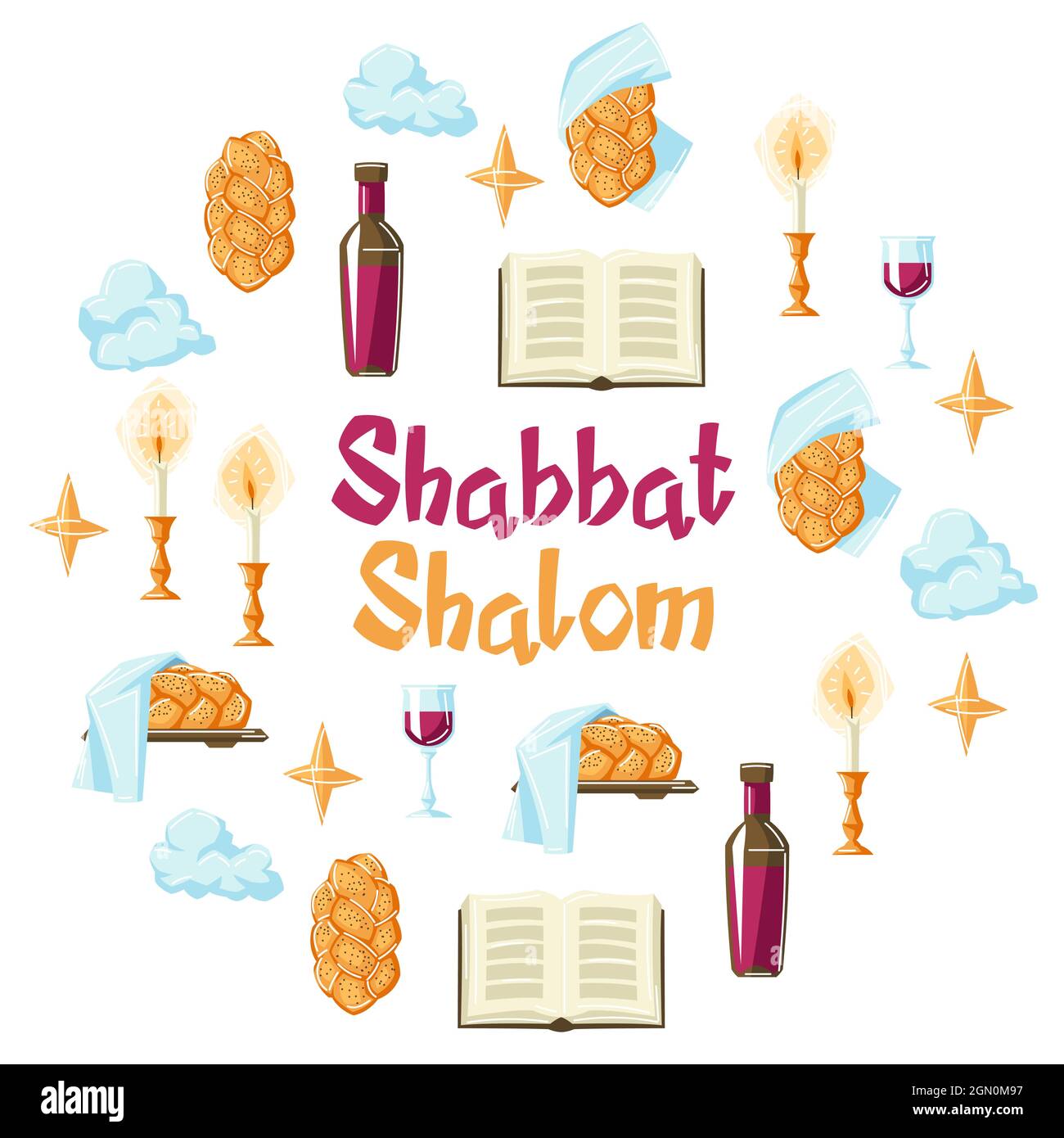 Shabbat Shalom background with religious objects. Background with ...