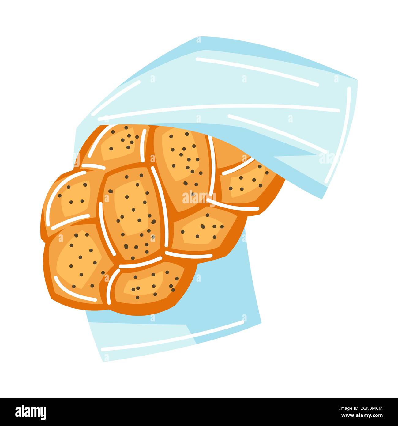 Illustration of challah. Shabbat Shalom religious object. Jewish symbol ...