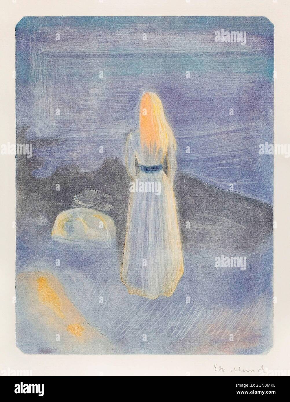 Young Woman on the Beach (1896) by Edvard Munch Stock Photo - Alamy
