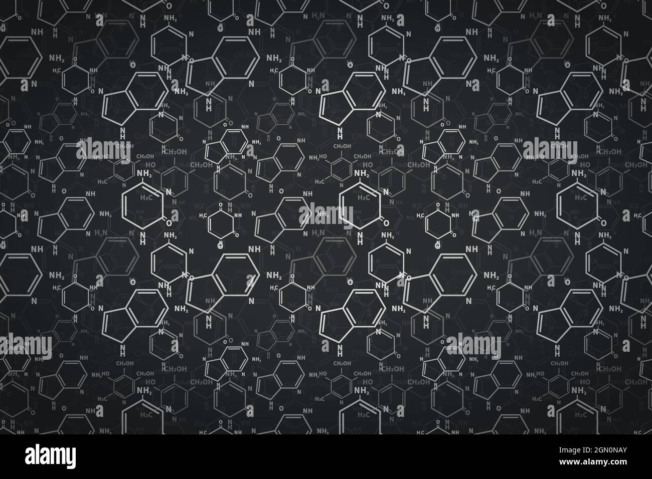 A lot of different light chemical nucleobases structures, scientific ...