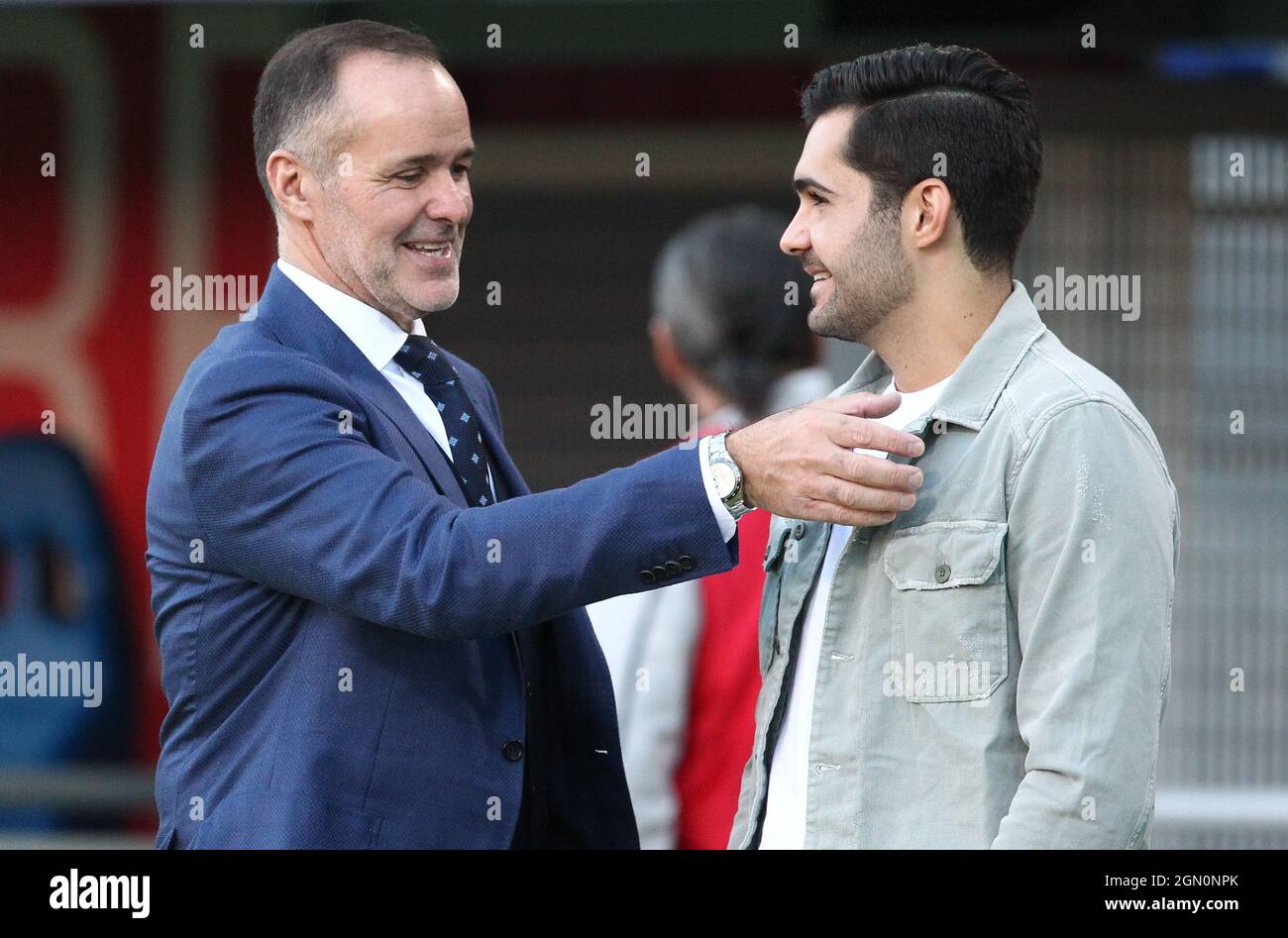 Joey Saputo (C.e.o. of Bologna F.C.) (left) with his son during the ...