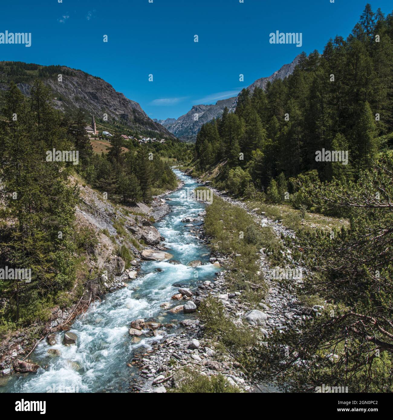 Ubaye river valley, Ubaye, the Alps Stock Photo - Alamy