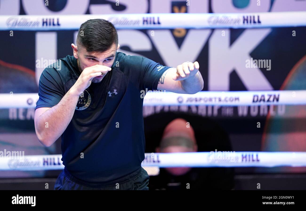 Dilan Prasovic during a Media Workout at Indigo at The O2, London. Picture date: Tuesday ...