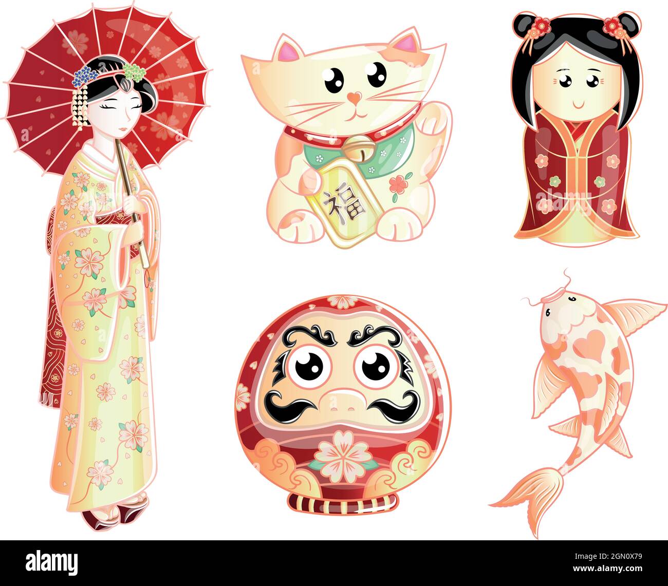 Japan maneki neko cat Stock Vector Images - Alamy