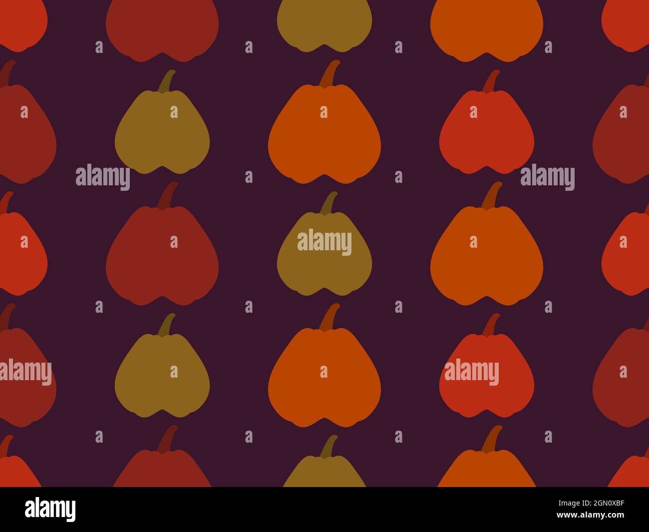 Red pumpkins seamless pattern. Autumn background with pumpkins for ...