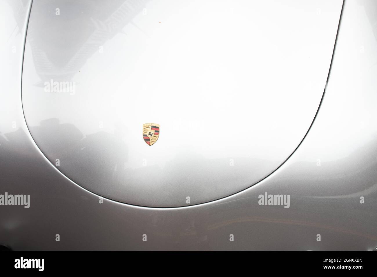 Virginia City, NV - July 31, 2021: Hood Emblem Detail on a 1962 Porsche ...