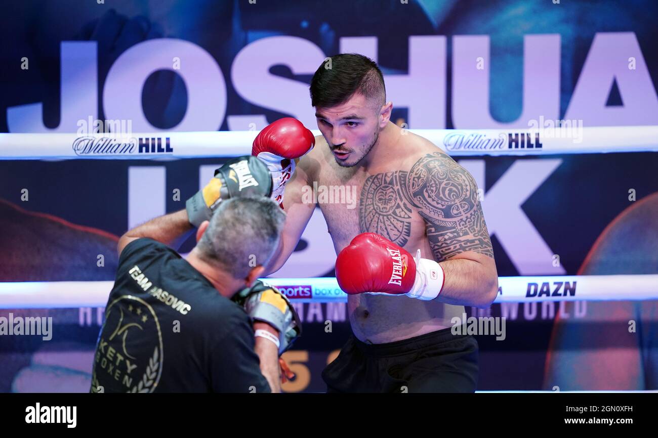 Dilan Prasovic during a Media Workout at Indigo at The O2, London. Picture date: Tuesday ...