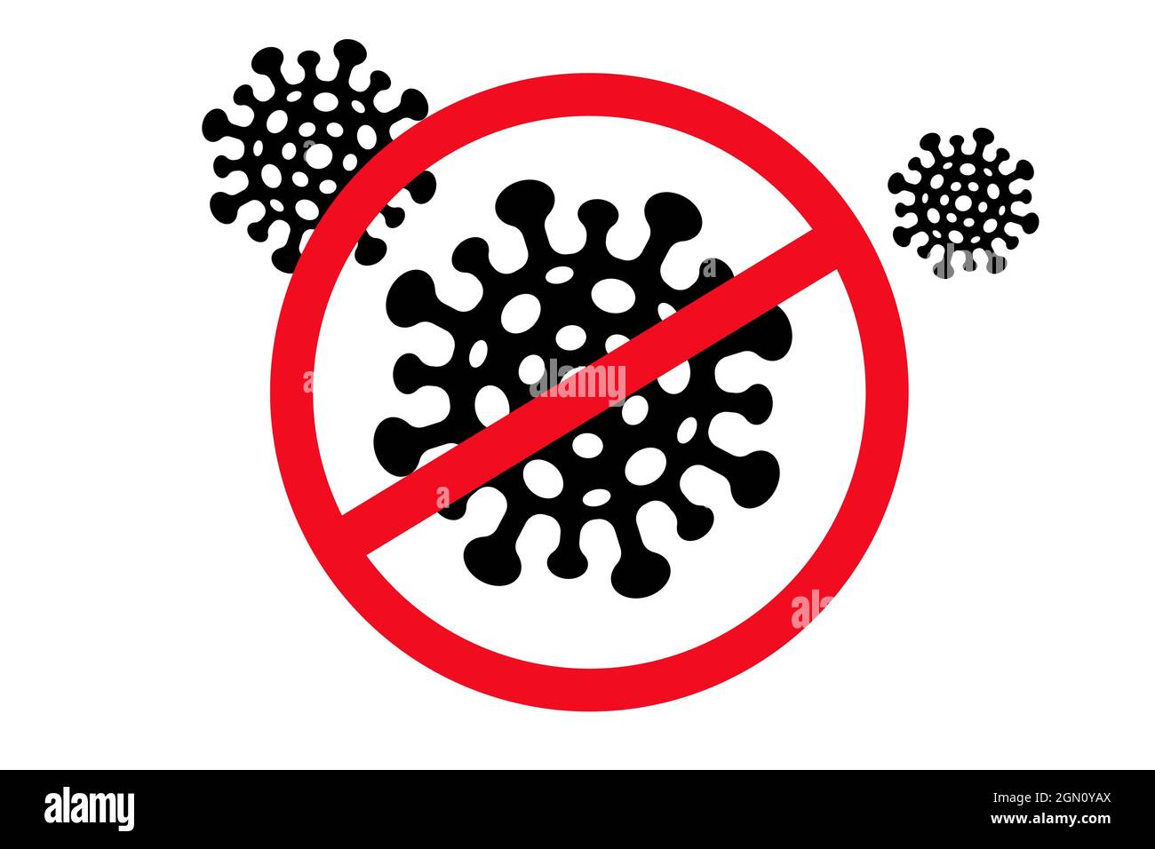 Vector icon of stop sign with coronavirus. Illustration of sign of stop ...
