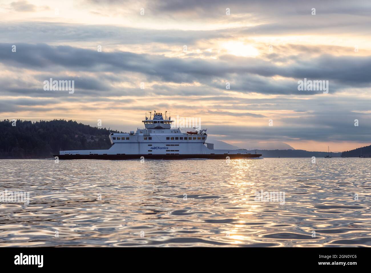 BC Ferries Boat Arriving to the Terminal in Swartz Bay Stock Photo - Alamy