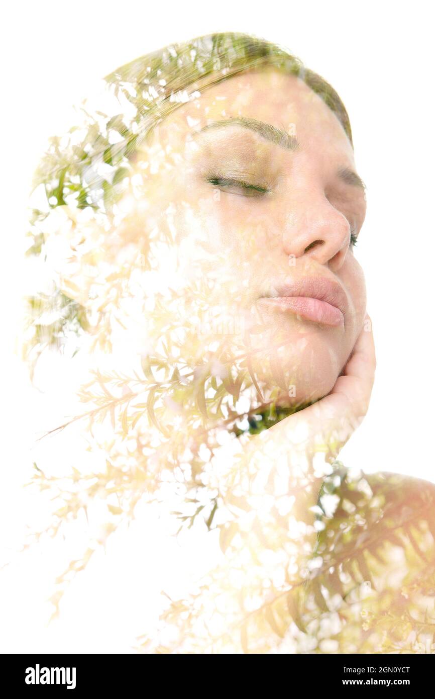 Photograph of nature combined with a beautiful portrait of a woman ...