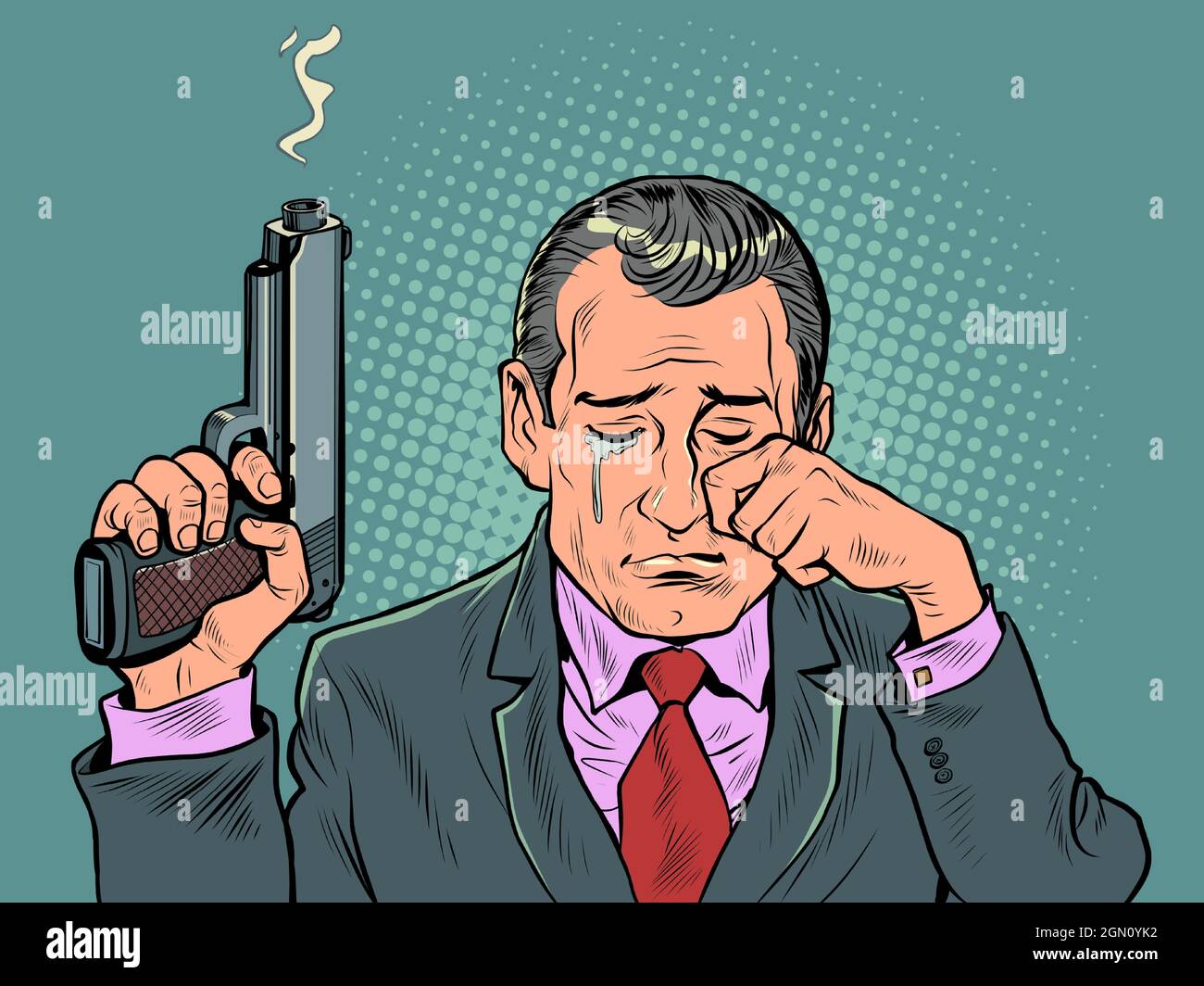 Man cartoon gun design hi-res stock photography and images - Alamy