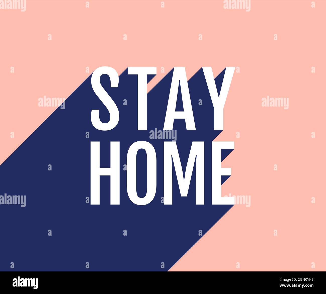 Vector poster with text stay home on pink background. Vector ...