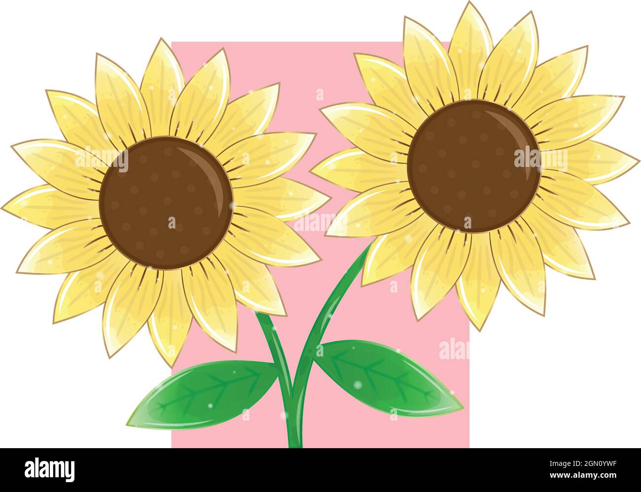 Pair of sunflowers Stock Vector Images - Alamy