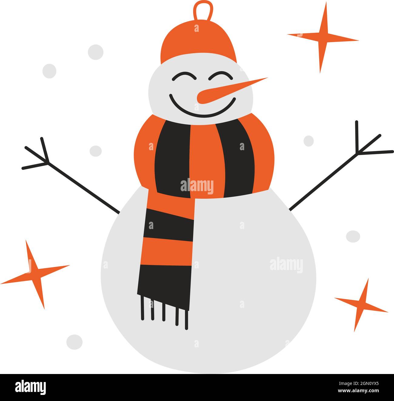 Snowman snowflakes vector clipart. Isolated illustration in flat style ...
