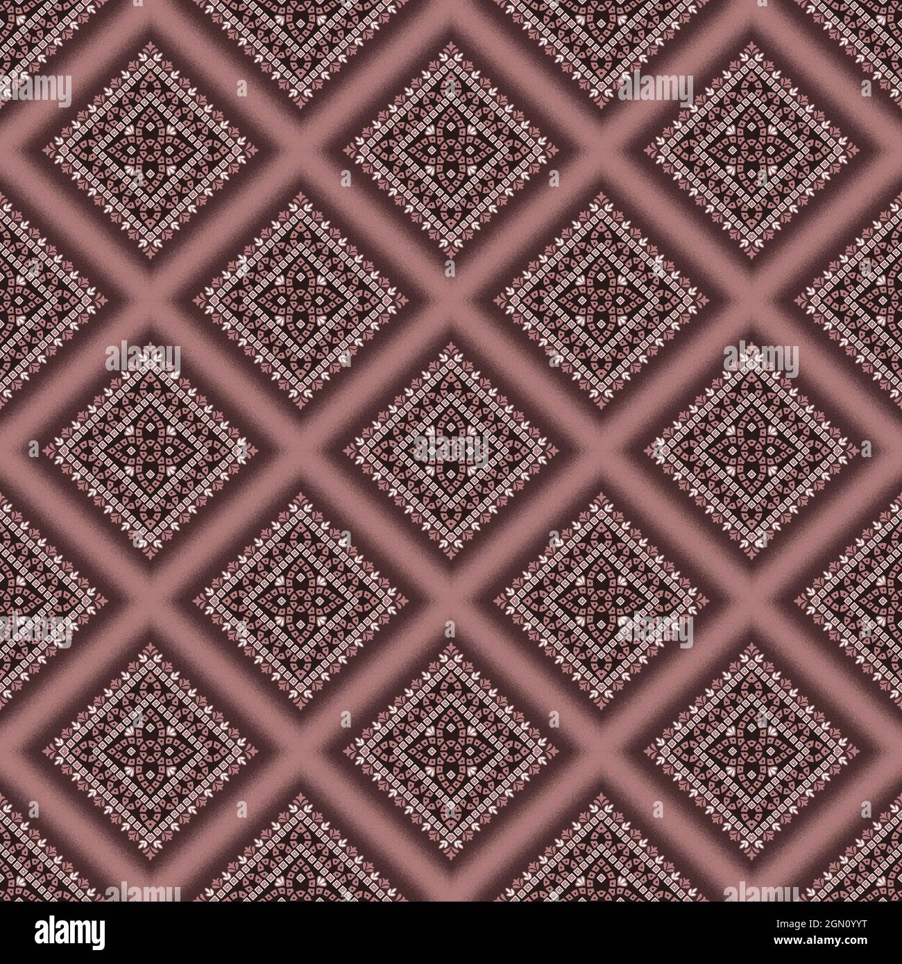 2D illustration of a beautiful seamless pattern of brown diamond shapes ...