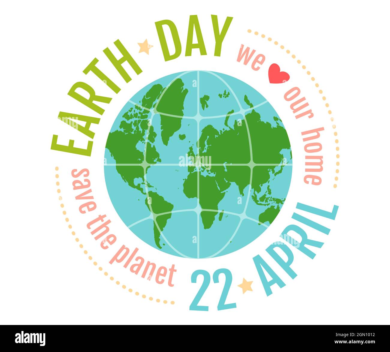 Vector vintage poster for Earth day. Earth day 22 april. We love our ...