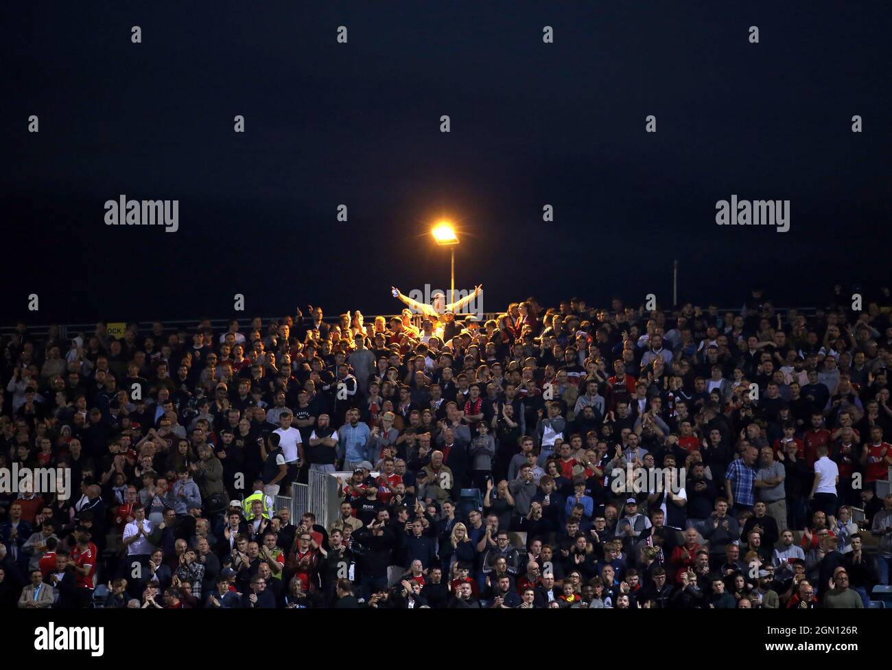 Gillingham fans show support in stands hi-res stock photography and ...