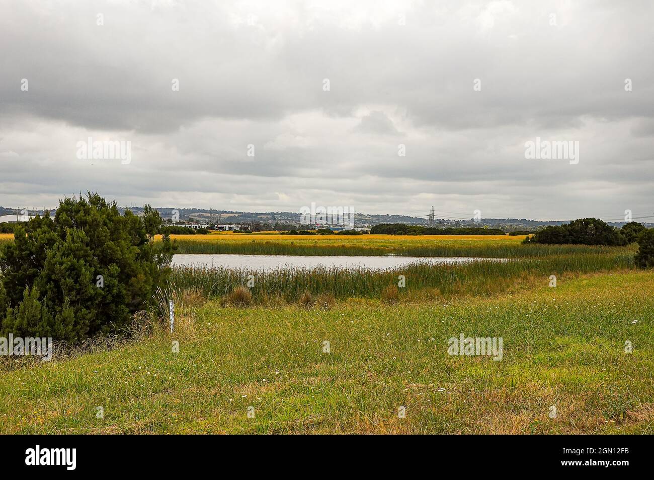 Walk along Hallam Main Drain. Victoria, Australia, January 1, 2014 ...