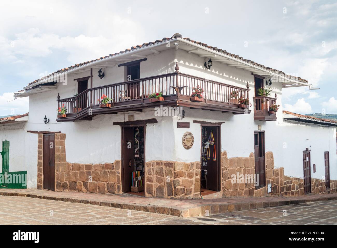 BARICHARA, COLOMBIA - SEPTEMBER 17, 2015: Old colonial house in ...