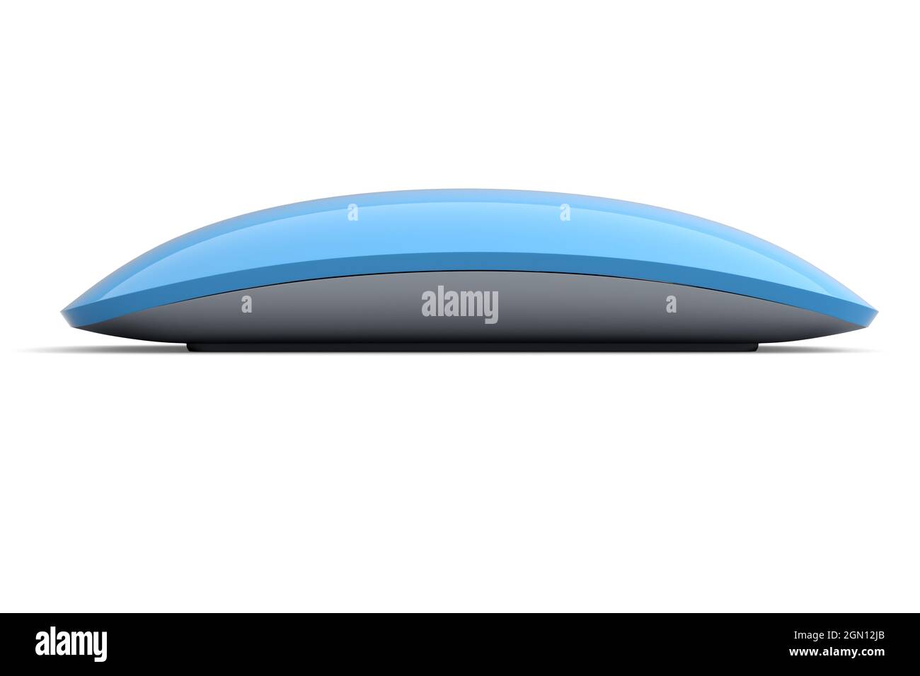 Realistic blue computer mouse with touch isolated on white background ...