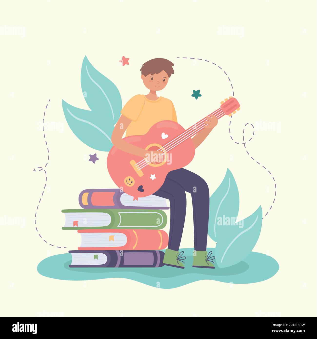 Learn to play guitar Stock Vector Images - Alamy