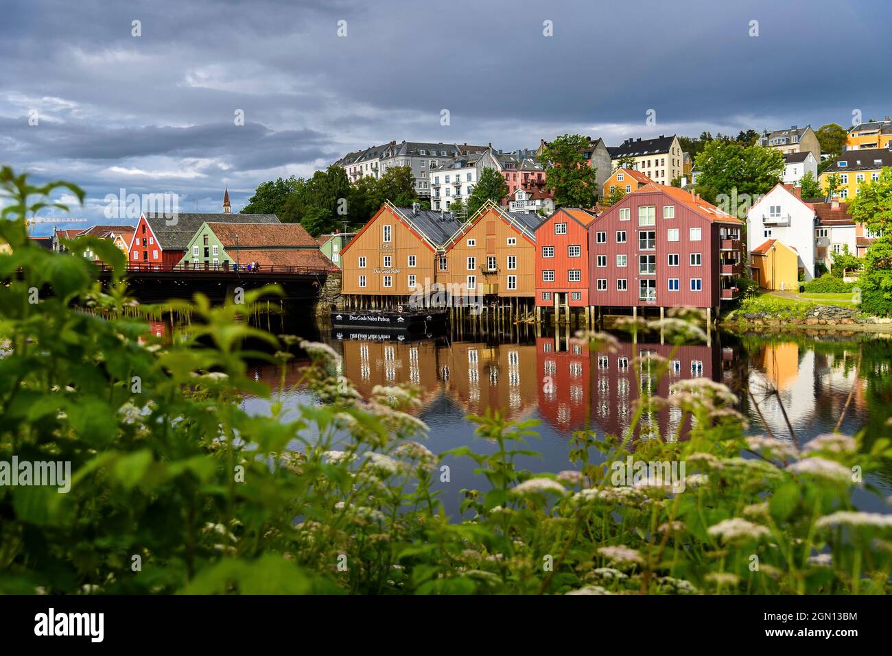 Old warehouses along the Nidelva ,, Trondheim, Norway Stock Photo - Alamy