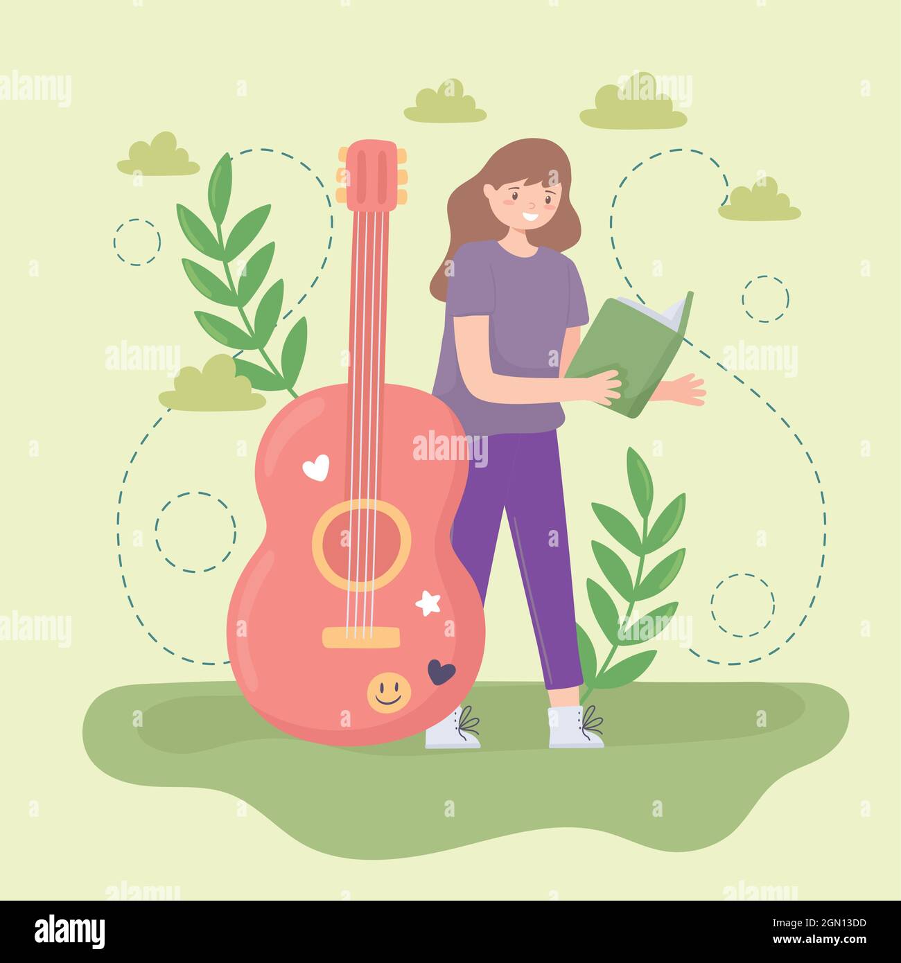 Learn the guitar Stock Vector Images - Alamy