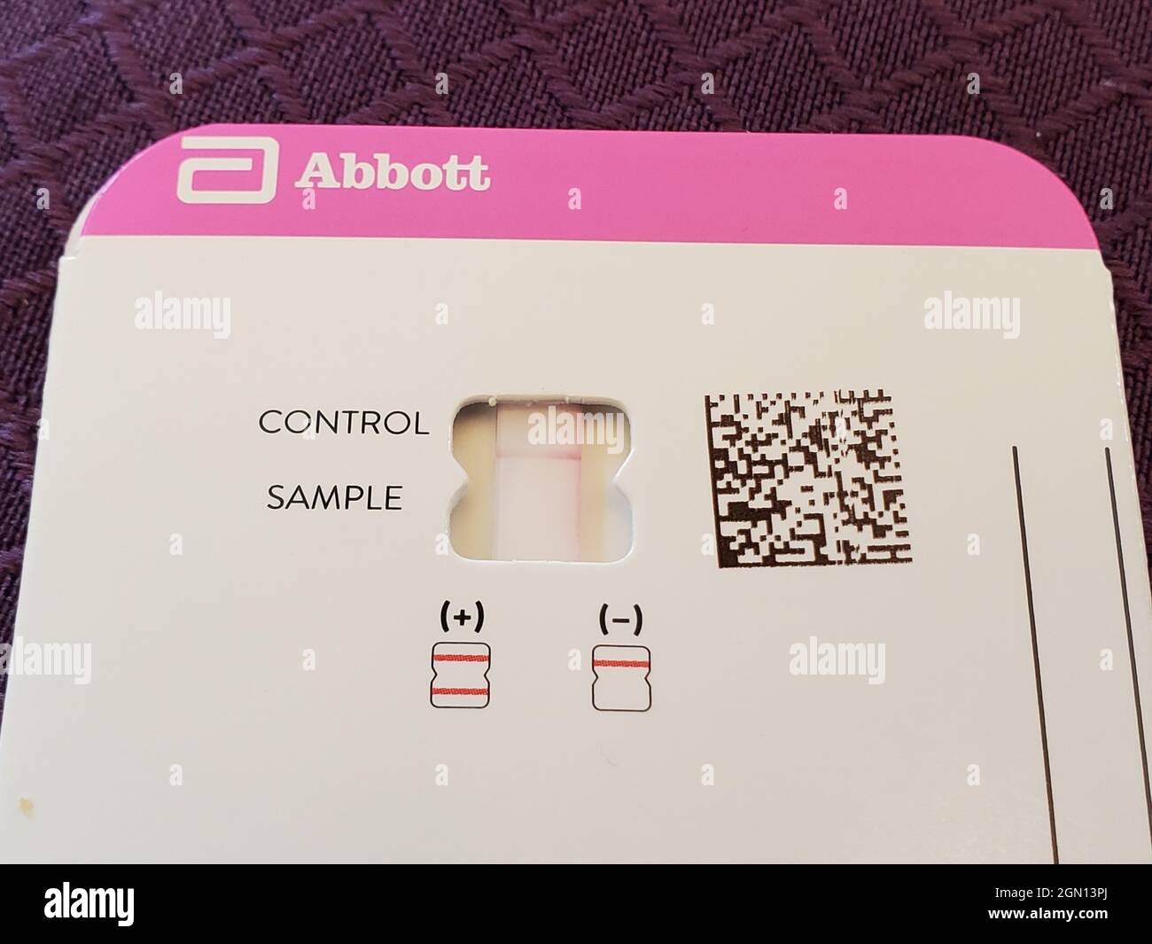 Close-up of Abbott Binax Now Covid-19 instant antigen test showing ...