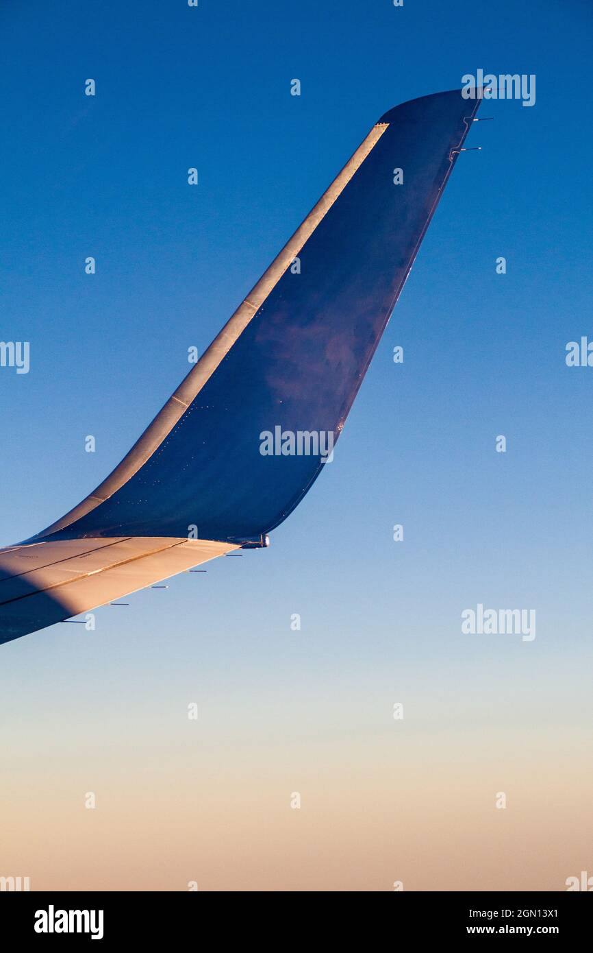 View of a wing of an airplane Stock Photo - Alamy