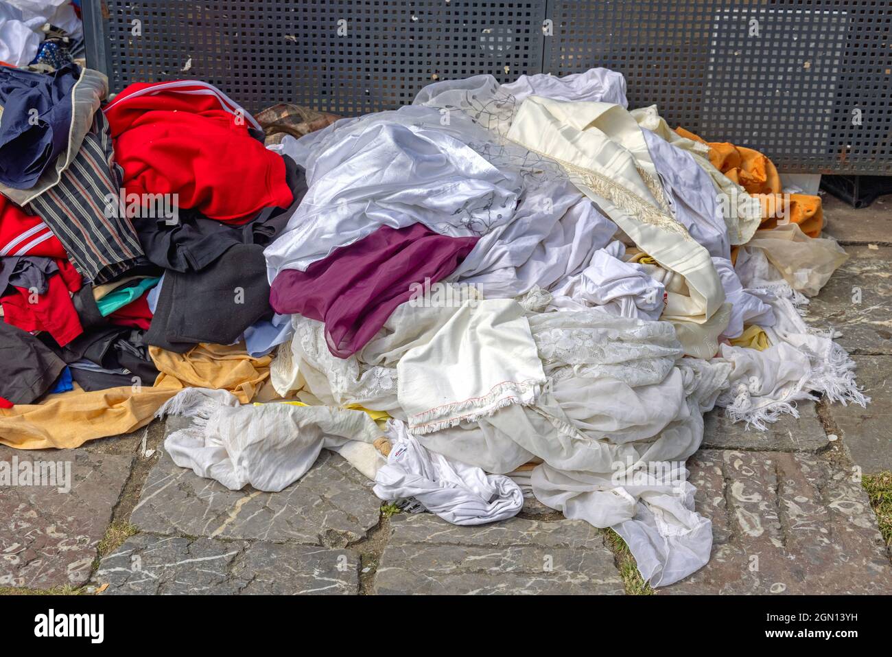 Big Pile of Discarded Clothing at Dump Site Stock Photo - Alamy