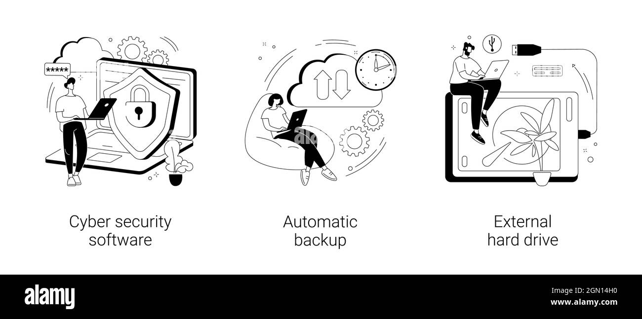 Data protection and recovery abstract concept vector illustrations ...