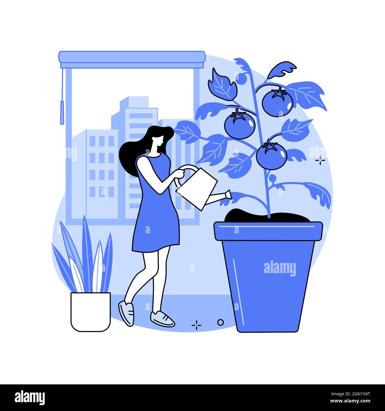 Window gardening illustration Cut Out Stock Images & Pictures - Alamy