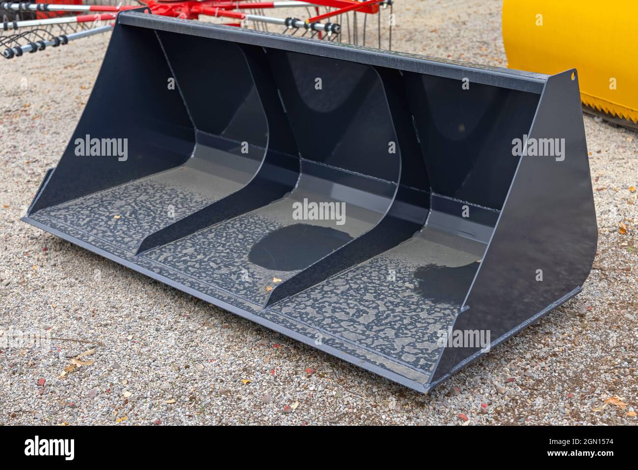 Big Bucket for Front Loader Machine Attachment Stock Photo - Alamy