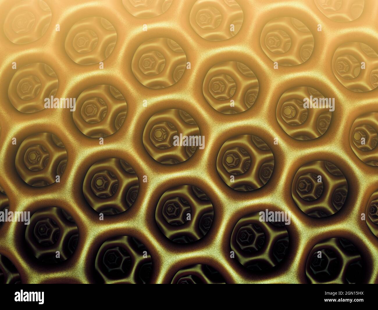 3D rendering of layers of yellow shining cells Stock Photo - Alamy
