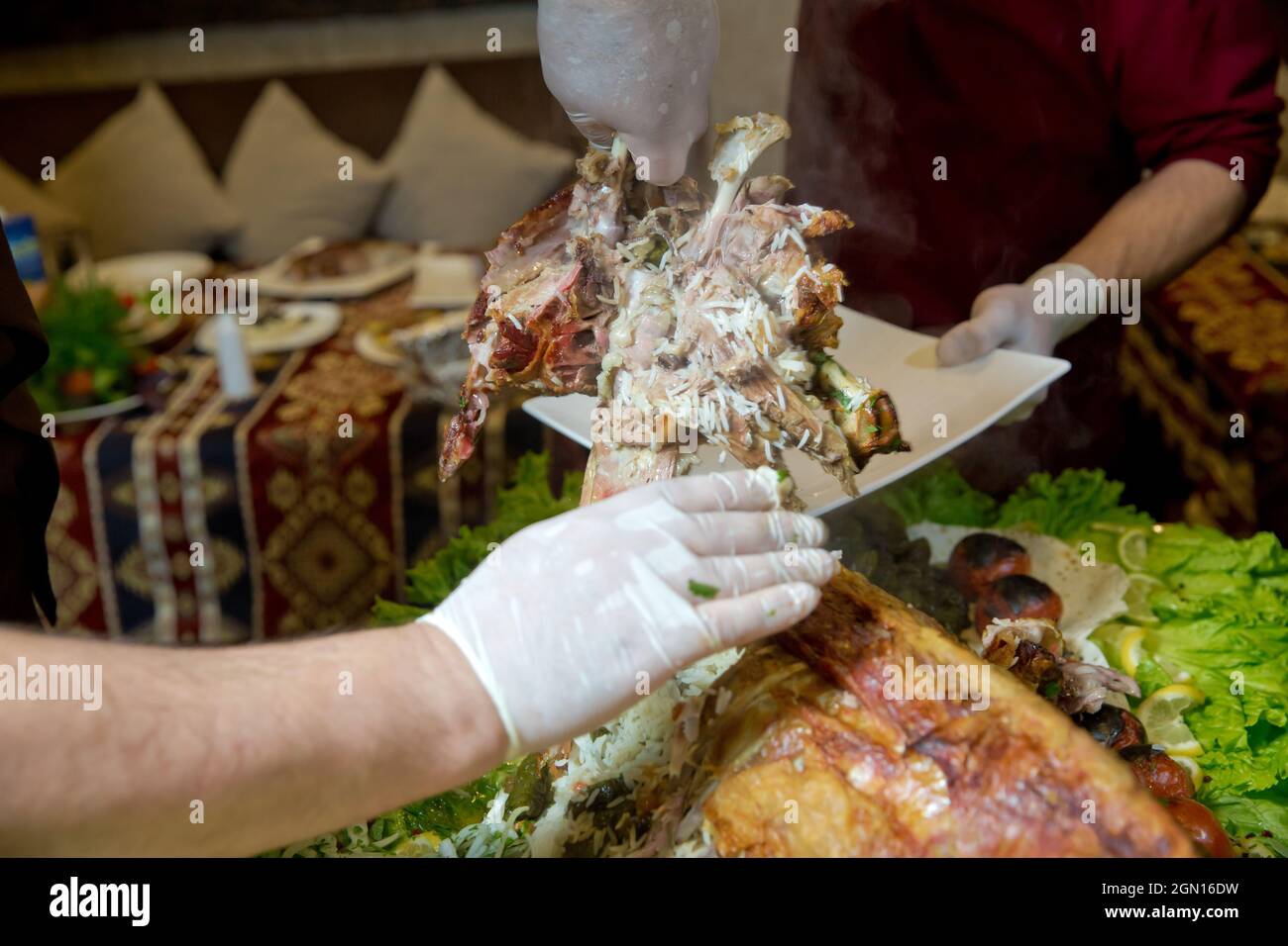 Roasted meat over an open fir hi-res stock photography and images - Alamy
