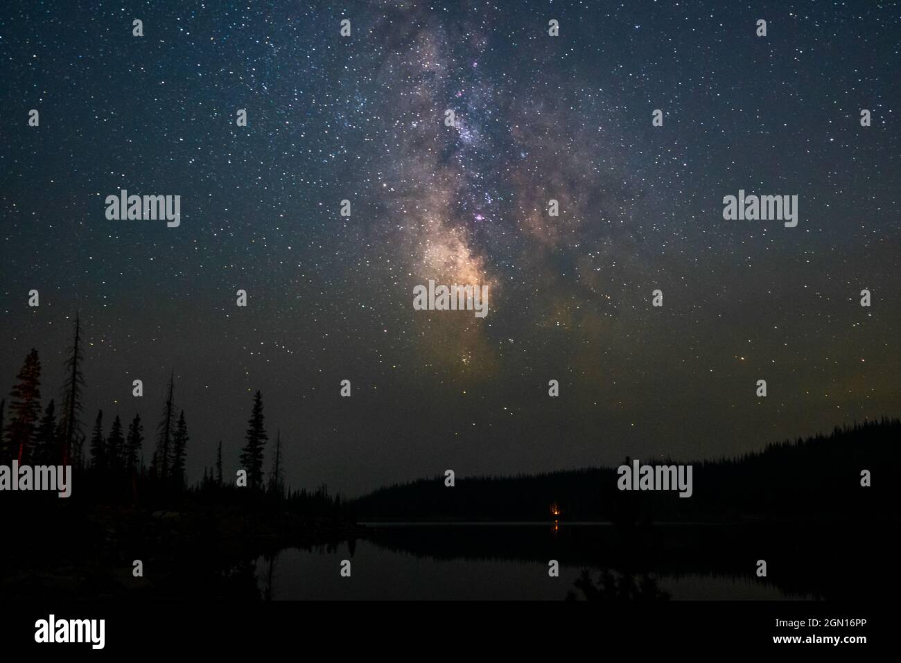 Beautiful view of the Milky Way over the Uinta Mountains in Northern ...