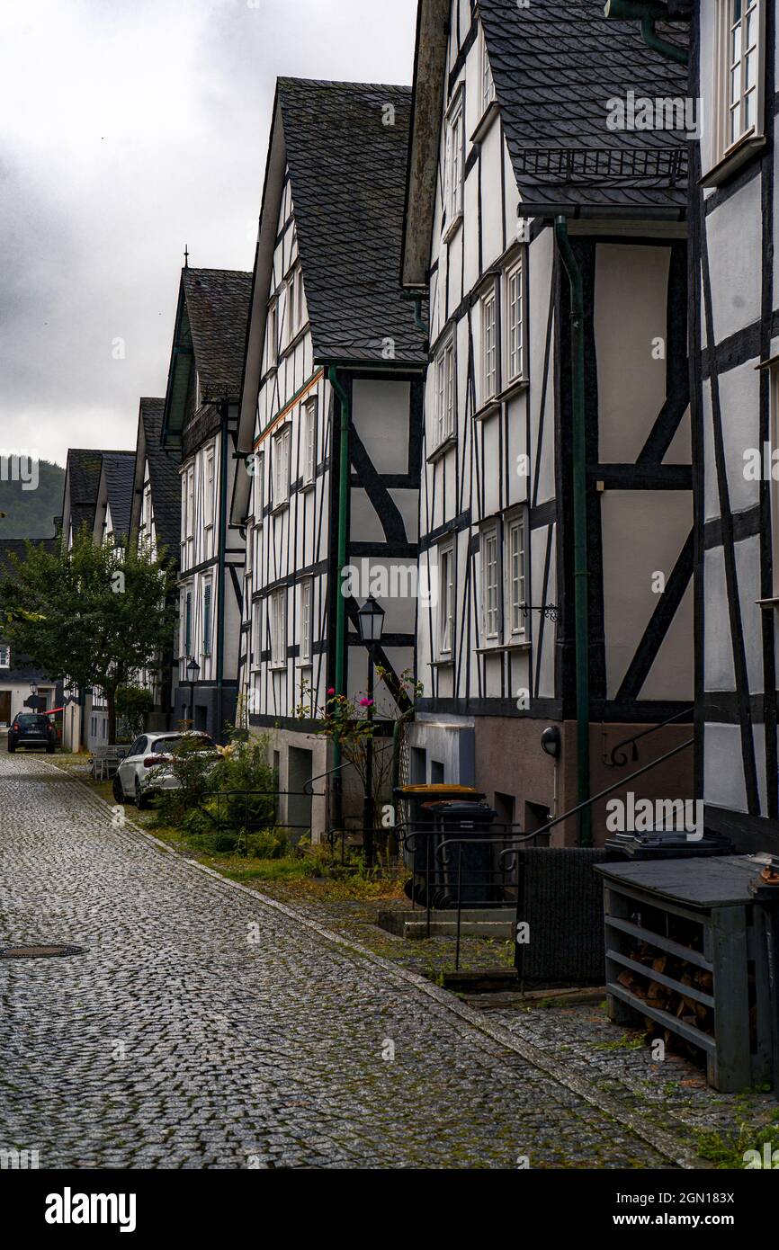 FREUDENBERG, GERMANY - Aug 27, 2021: The streets of Freudenberg with ...