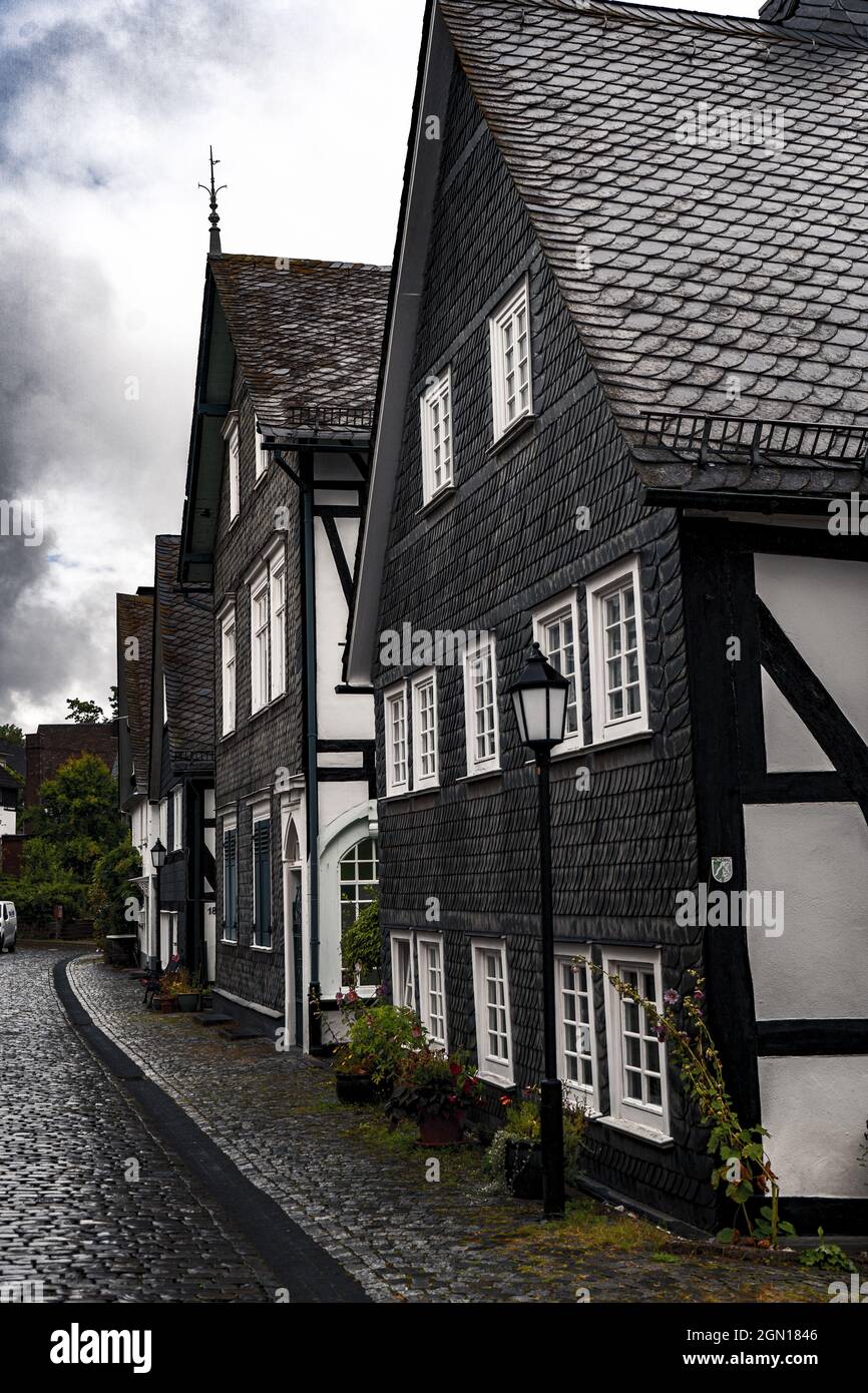 FREUDENBERG, GERMANY - Aug 27, 2021: The streets of Freudenberg with ...